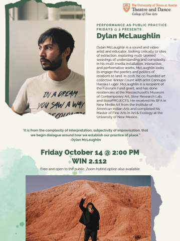 PPP's Fridays@2: A Conversation with Dylan McLaughlin | Department of Theatre and Dance - The ...